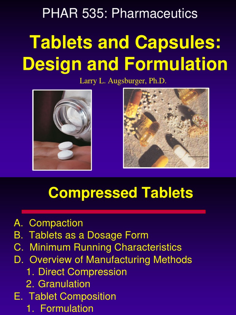 Tablet and Capsules | PDF | Tablet (Pharmacy) | Pharmaceutical Formulation