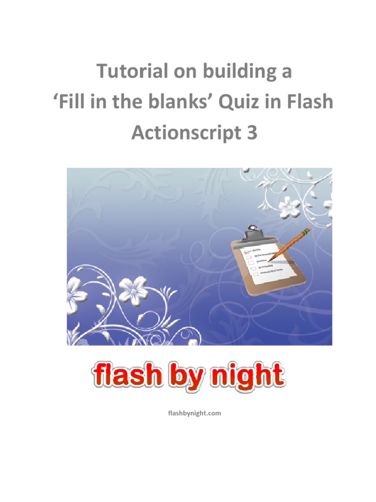 Fill in Blanks Tute As3 | PDF | Action Script | Adobe Flash