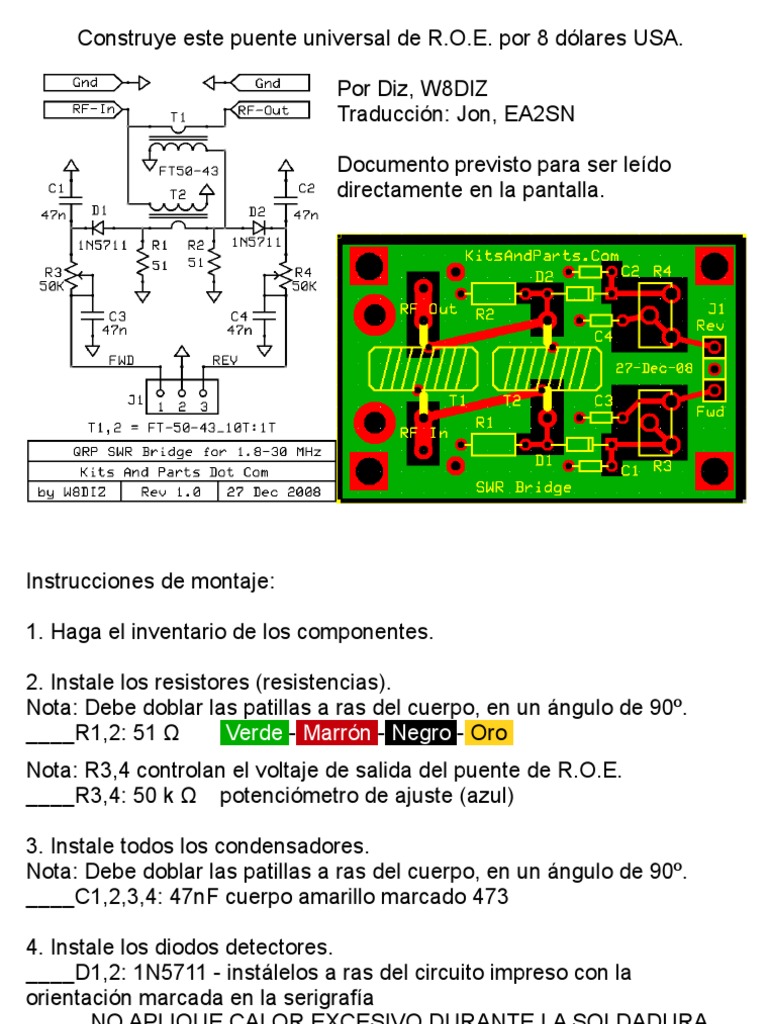 Manual SWR Bridge | PDF
