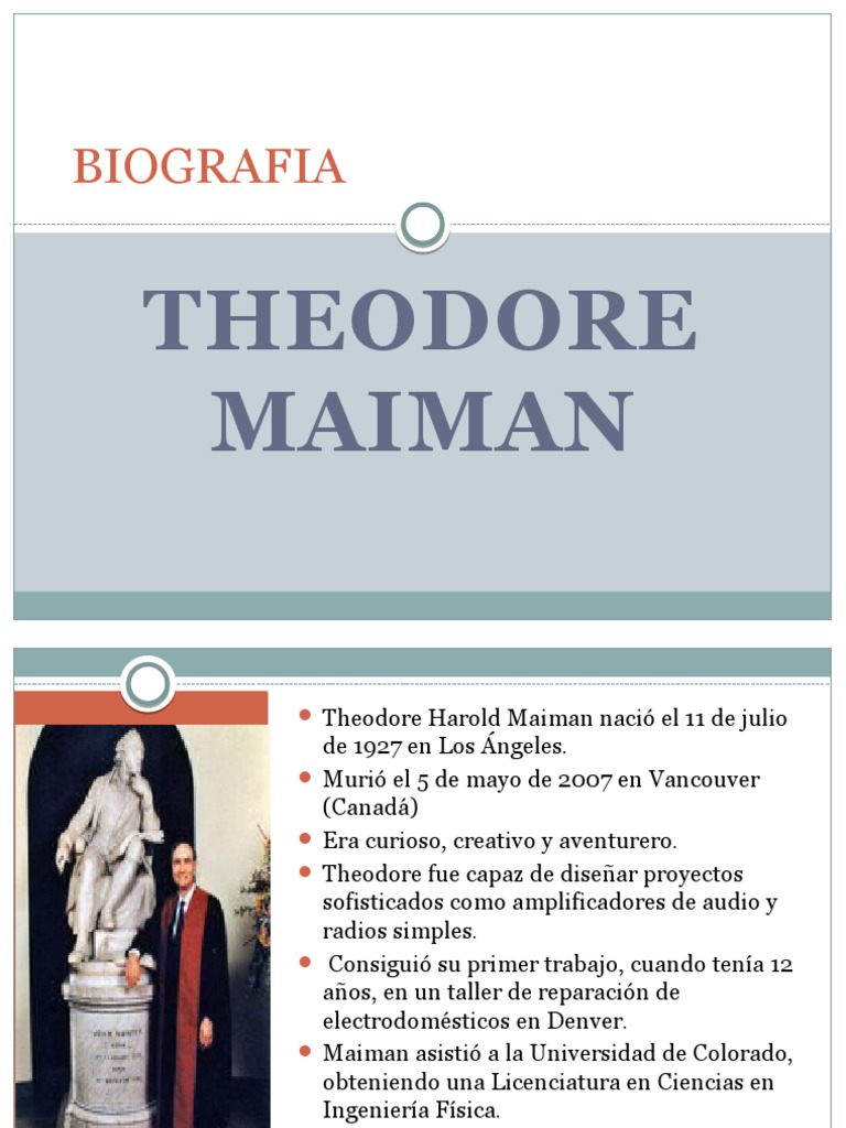 Biografia Theodore Maiman | PDF