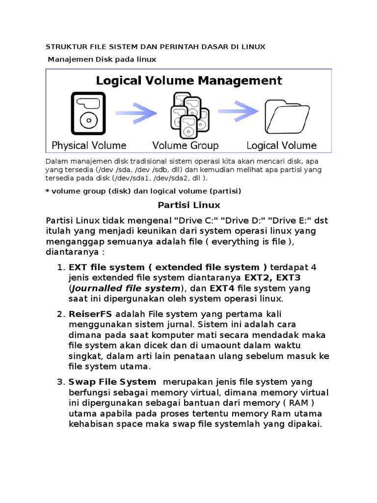 Struktur File Sistem Dan Perintah Dasar Di Linux | PDF