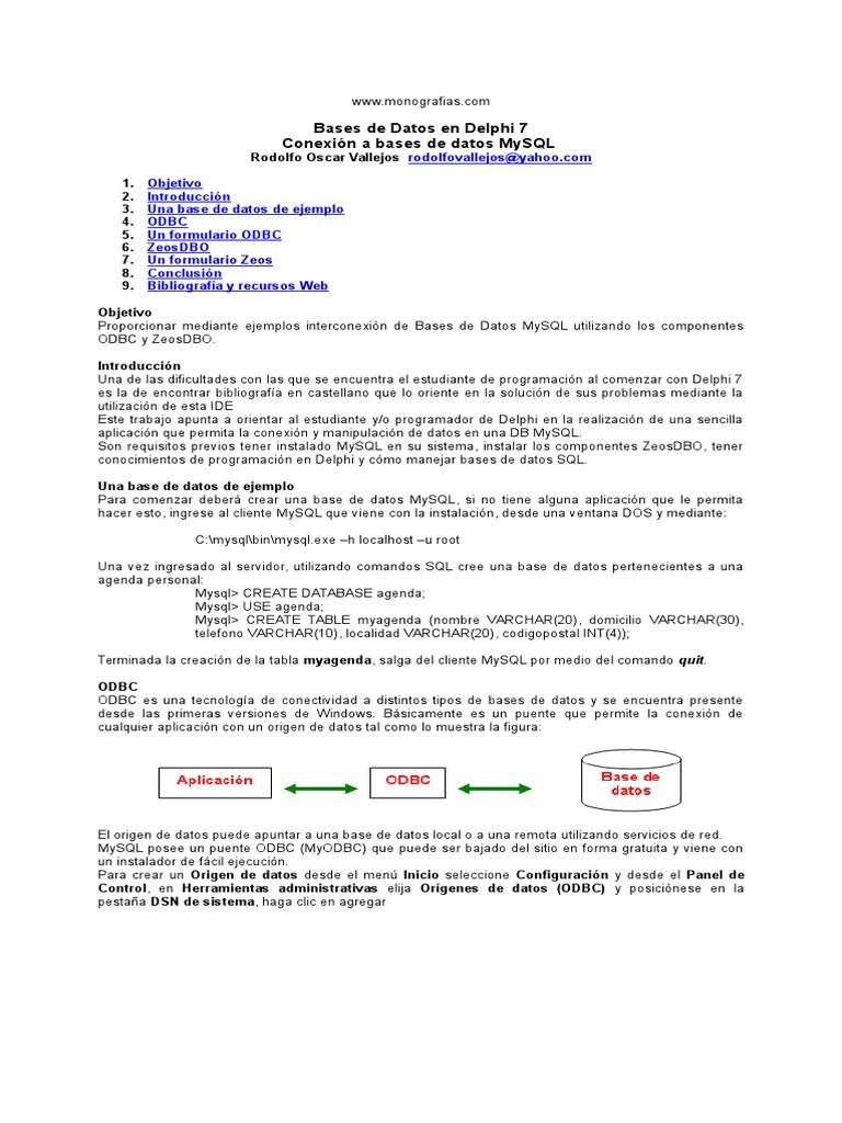 Base Datos Delphi | PDF | Mi sql | Bases de datos