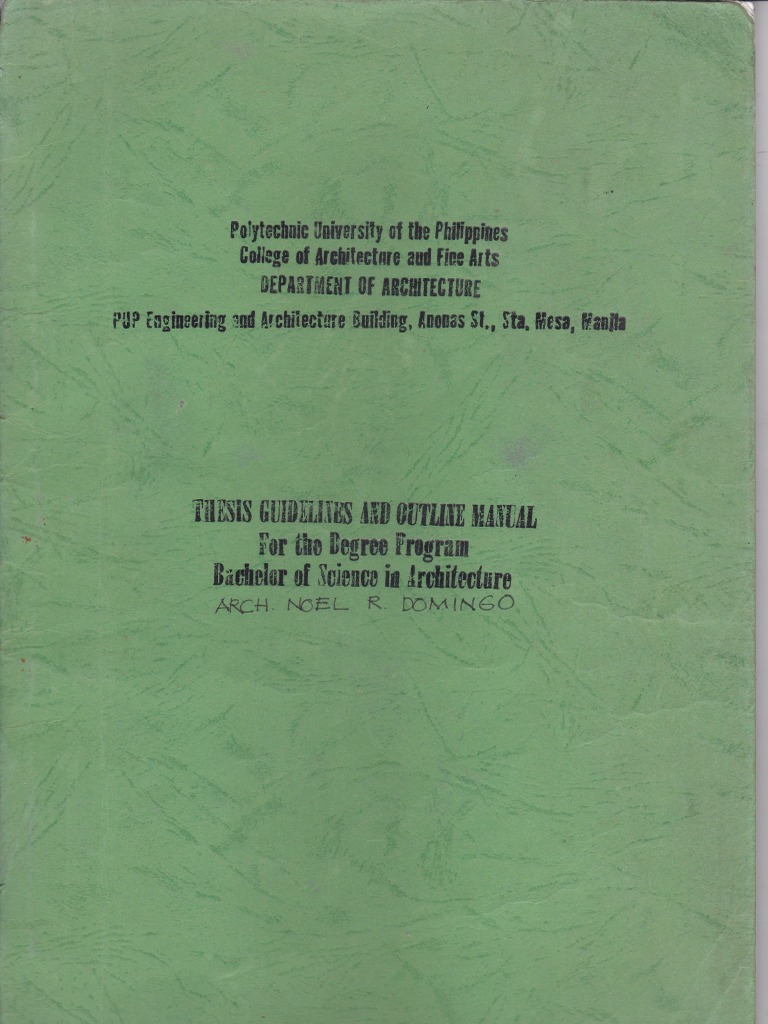 Thesis Guidelines & Outline Manual - PUP BS Architecture | PDF