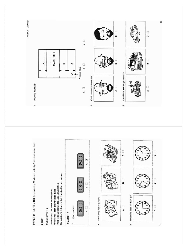 KET - CUP 1-Test 1 - Listening | PDF