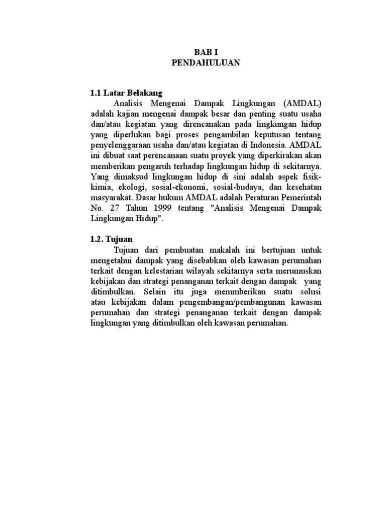 Amdal Perumahan | PDF