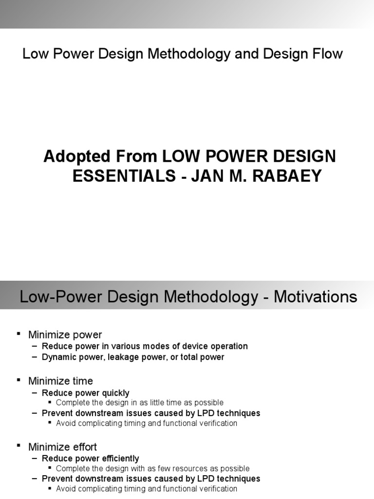 Adopted From Low Power Design Essentials - Jan M. Rabaey | Download ...