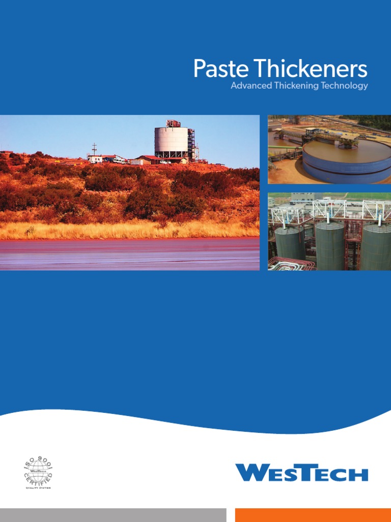 Brochure Paste Thickener | PDF | Chemistry | Chemical Engineering