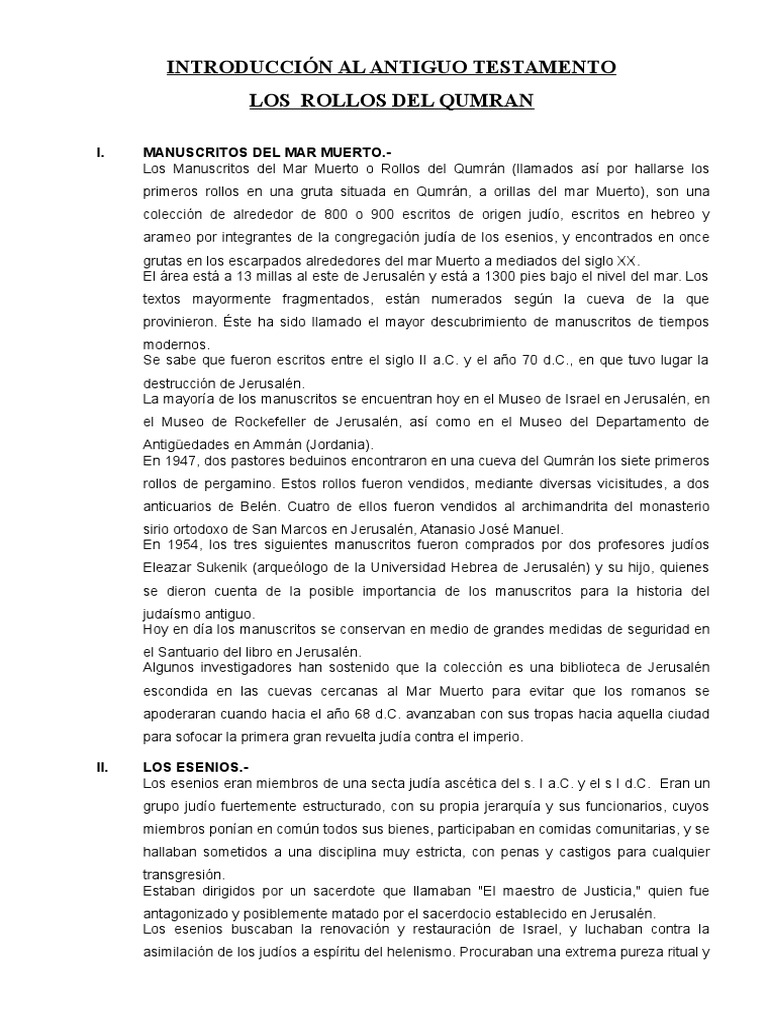Los Rollos Del Qumran | PDF | Manuscritos del Mar Muerto | Biblia