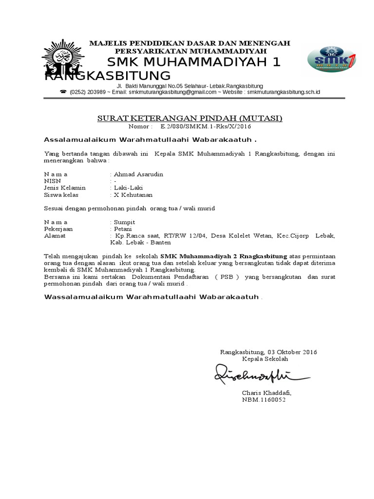 Contoh Surat Rekomendasi Pimpinan Cabang Muhammadiyah - Delinewstv