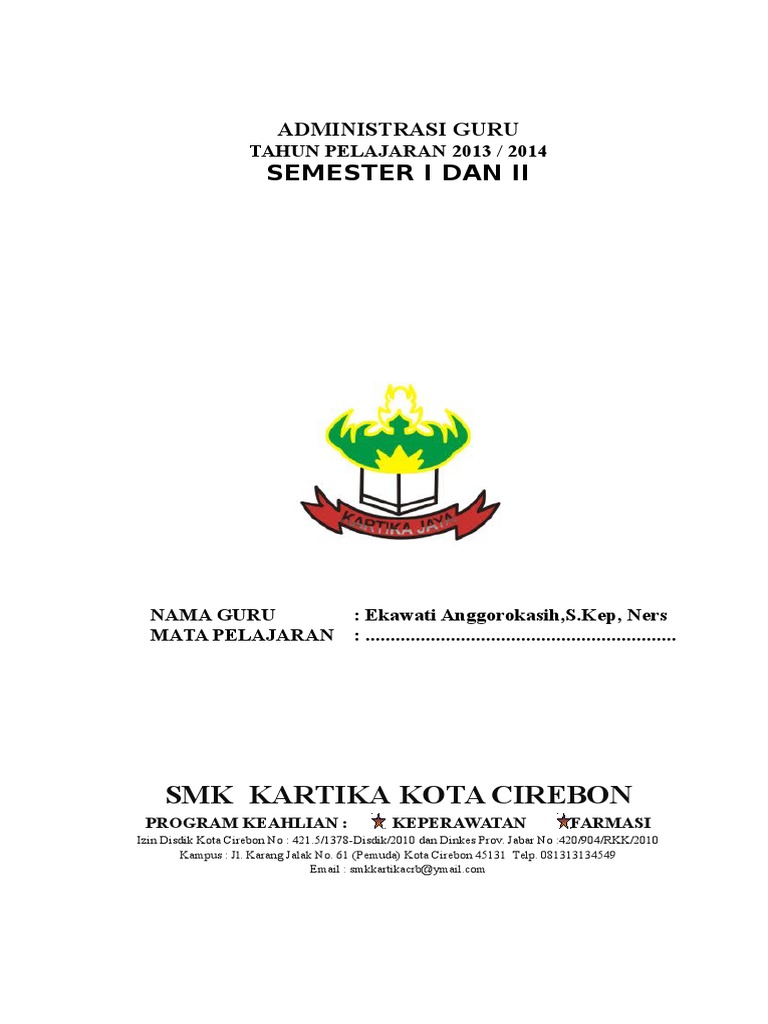 Contoh Format Administrasi Guru | PDF
