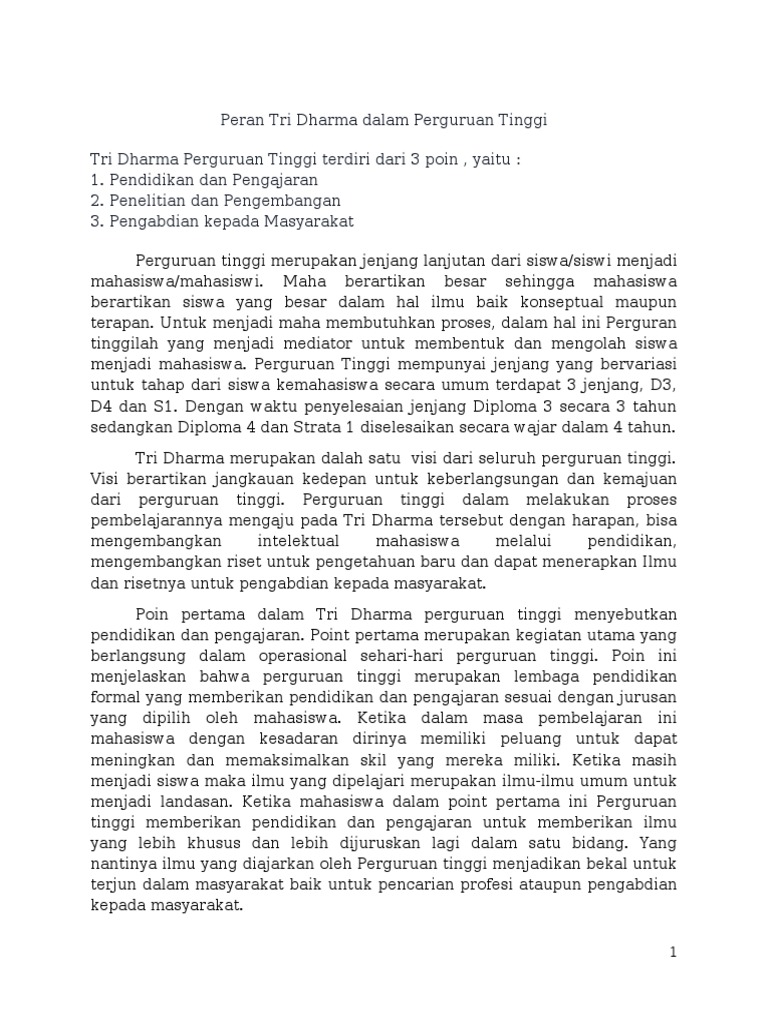 Tri Dharma Perguruan Tinggi | PDF