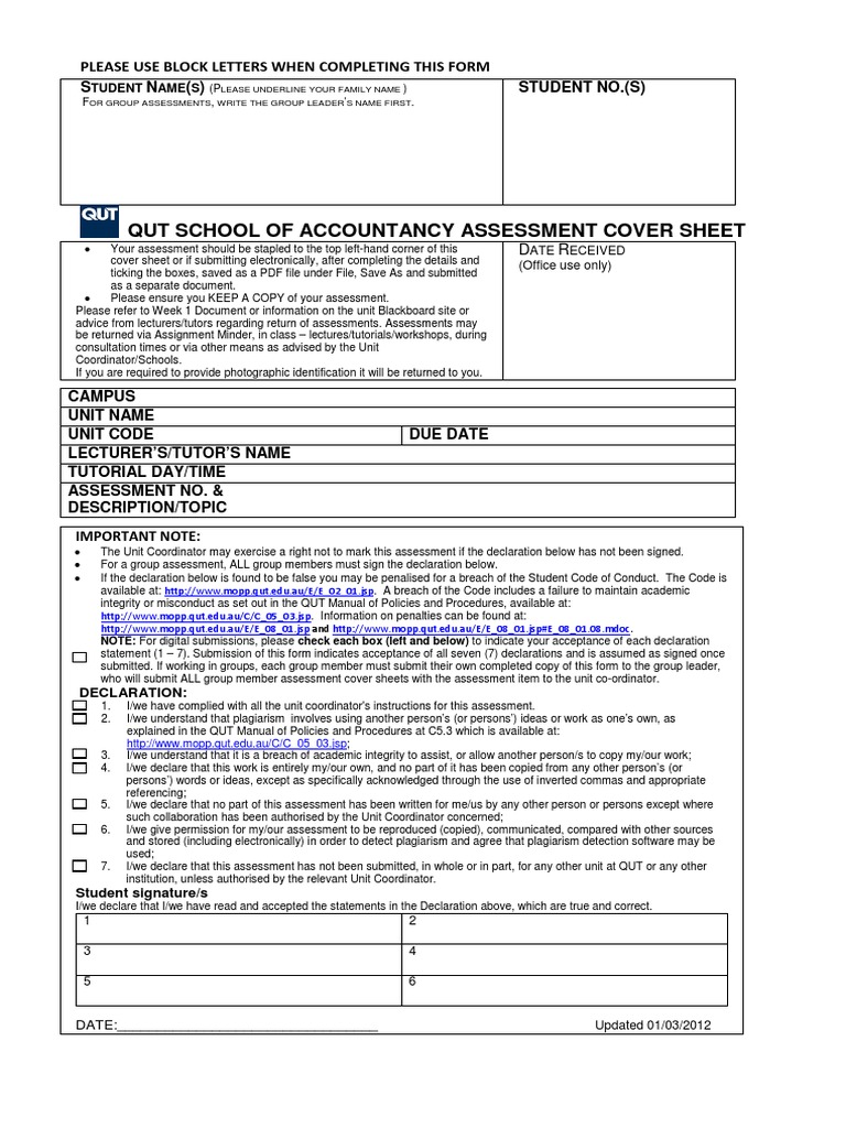 SOA Assignment Cover | PDF | Plagiarism | Computing