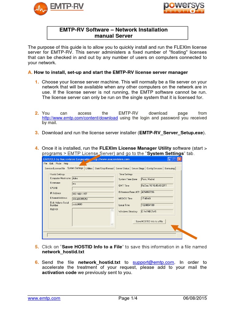 EMTP-RV Network Installation Guide Server | PDF | Installation ...
