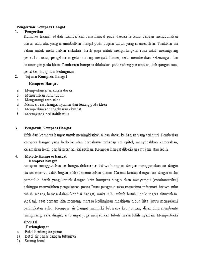 Pengertian Kompres Hangat | PDF