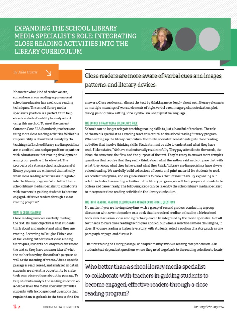 Expanding The School Library Media Specialist's Role: Integrating CLOSE ...