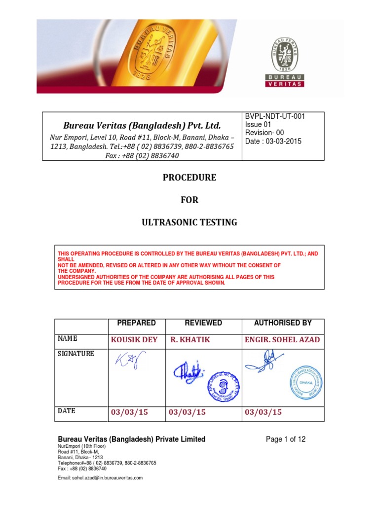 1. Procedure for Ut | Welding | Calibration