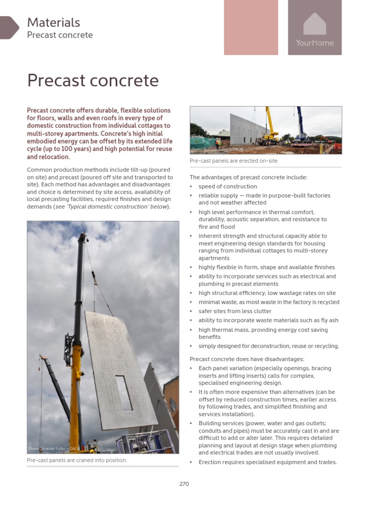 YOURHOME 3 Materials 10 PrecastConcrete (4dec13) | PDF | Precast ...