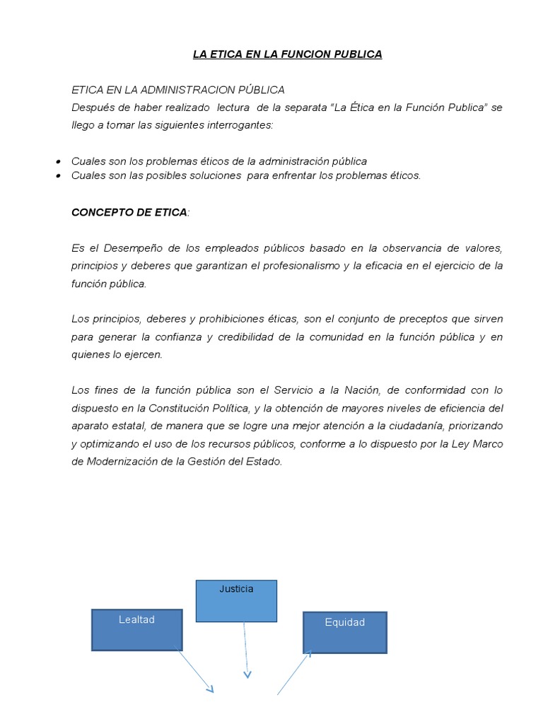 Etica En La Funcion Publica Pdf Administración Pública