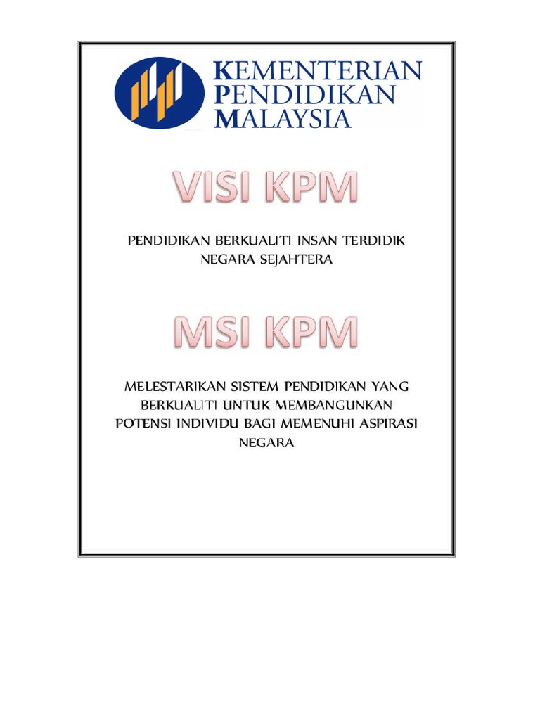 Visi Dan Misi KPM | PDF