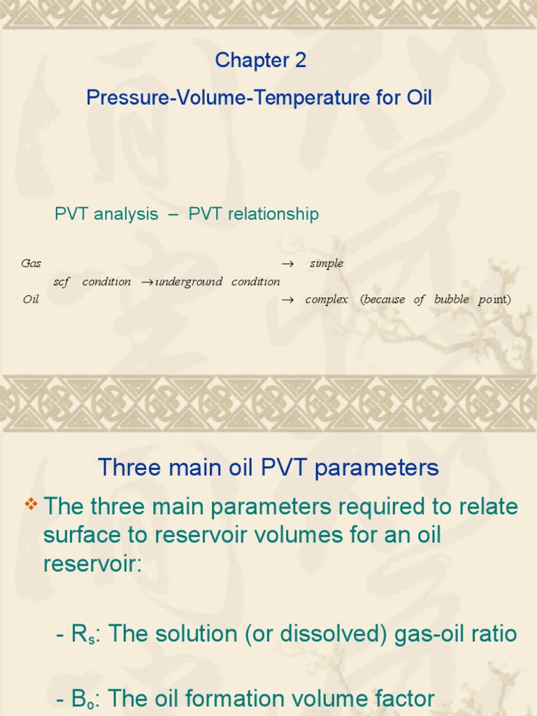 Pressure-Volume-Temperature For Oil: PVT Analysis - PVT Relationship ...