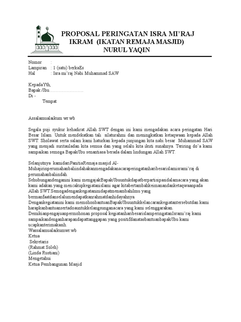 Proposal Isra Miraj | PDF