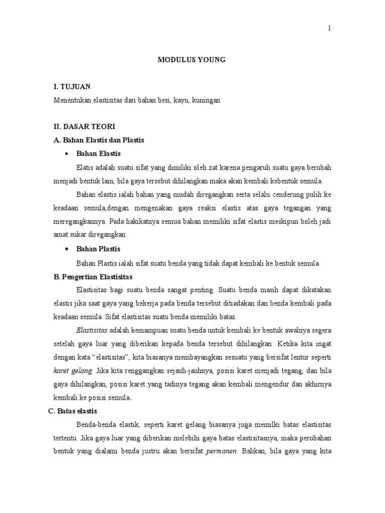 Laporan Praktikum Modulus Young | PDF