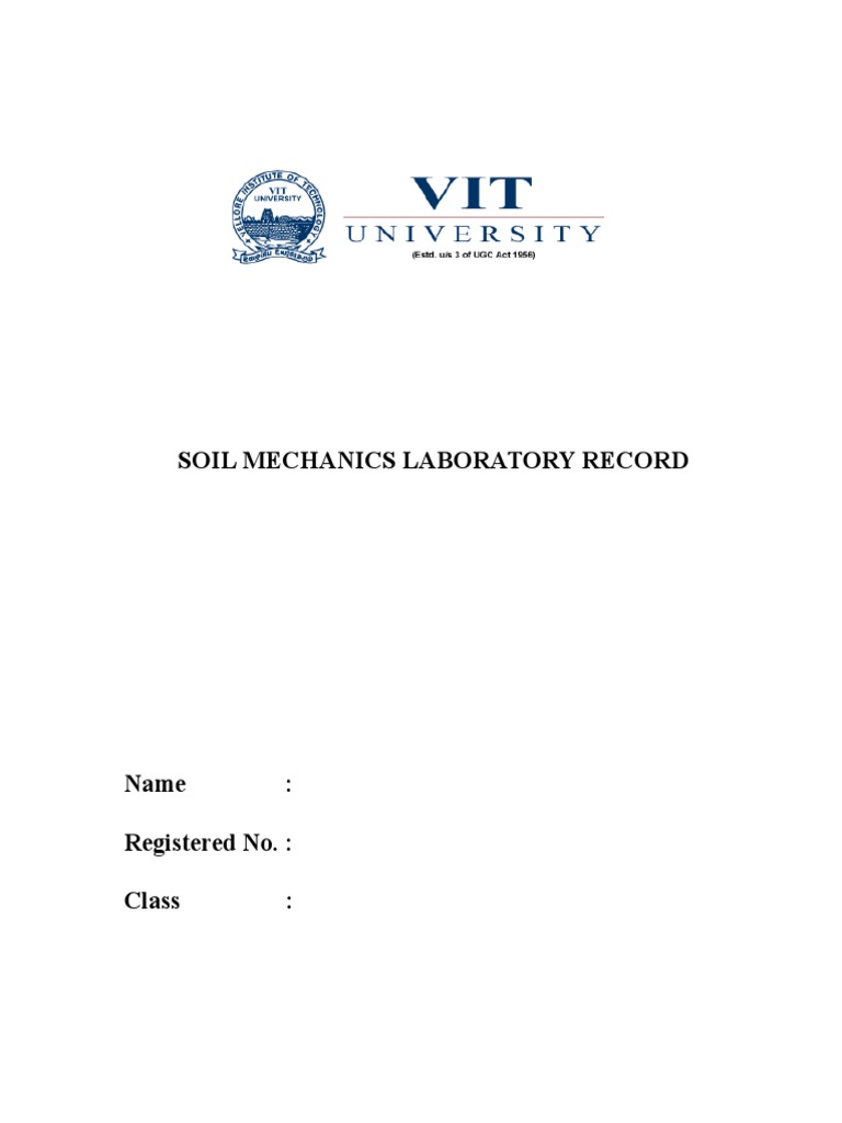Soil Mechanics Lab Record | PDF | Natural Materials | Materials