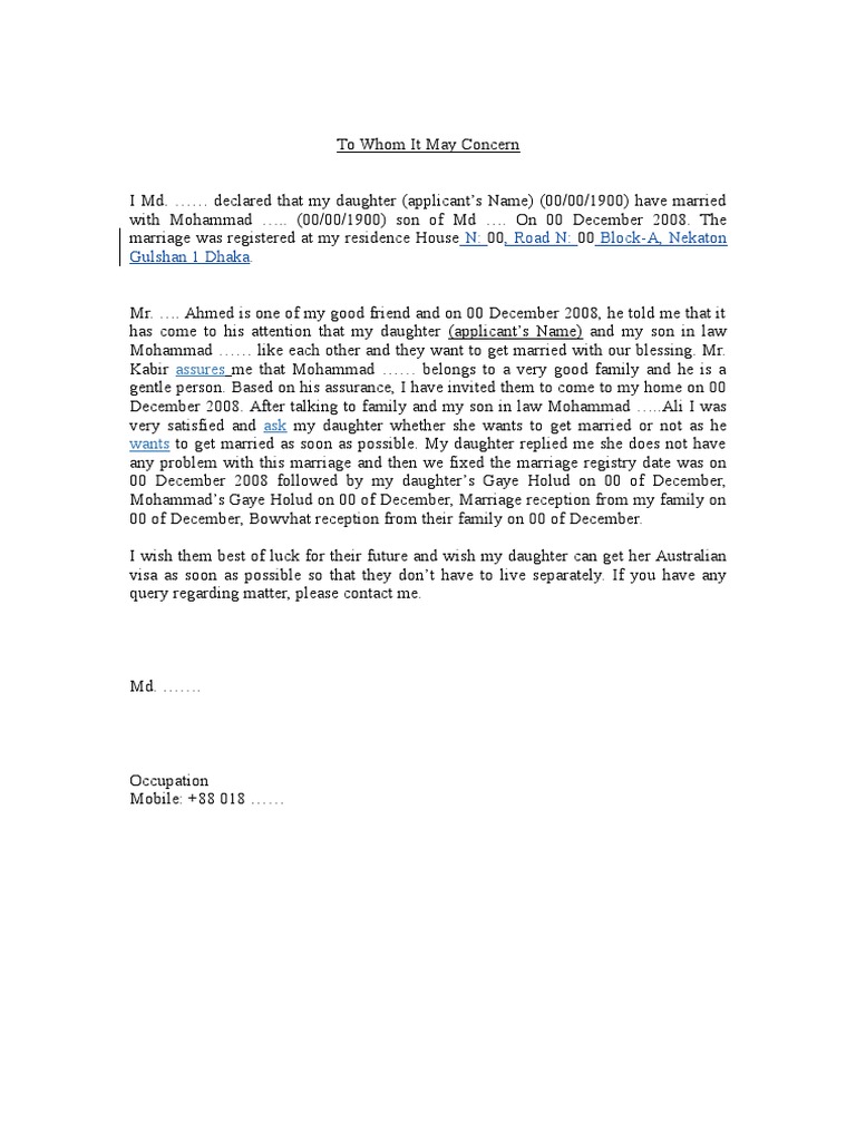 Statement of Applicant Father | PDF
