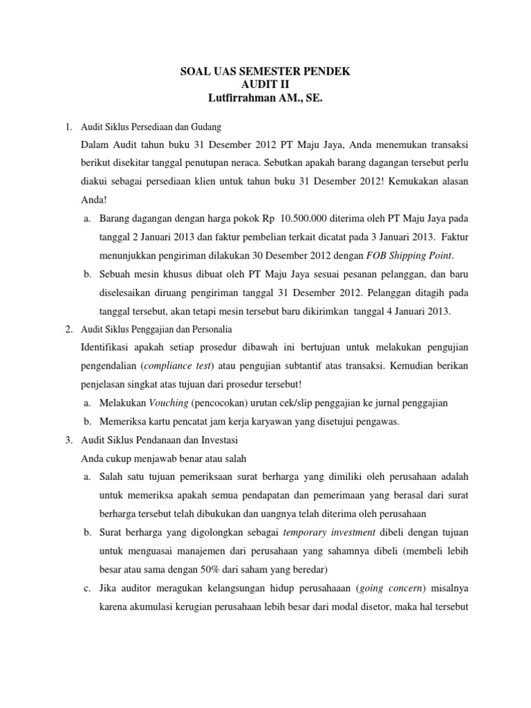 Uas SP Audit 2 | PDF