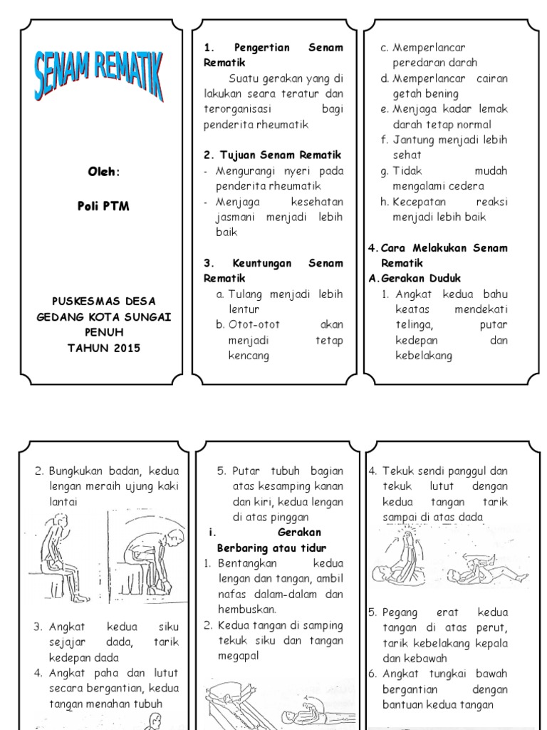 LEAFLET Senam Rematik | PDF | Kesehatan Holistik