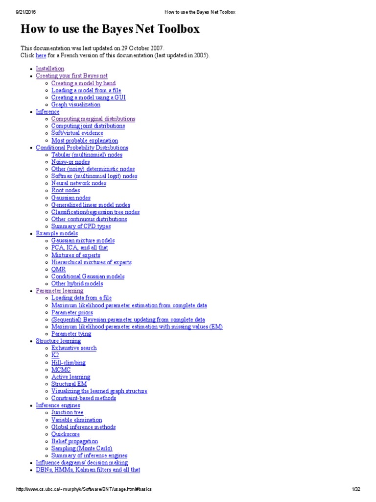 How To Use The Bayes Net Toolbox | PDF | Bayesian Network | Covariance