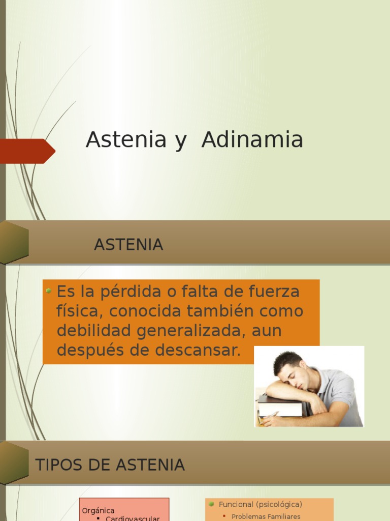 Astenia y Adinamia | PDF | Debilidad | Sistema endocrino
