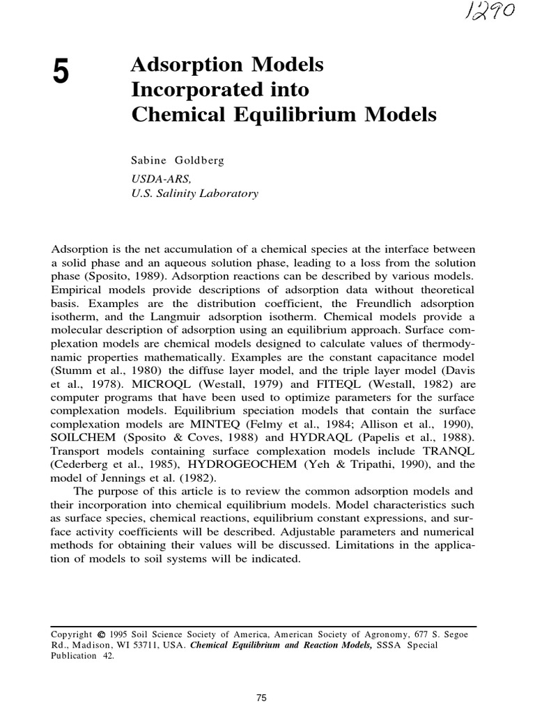 Adsorption Models | PDF | Science & Mathematics | Technology & Engineering