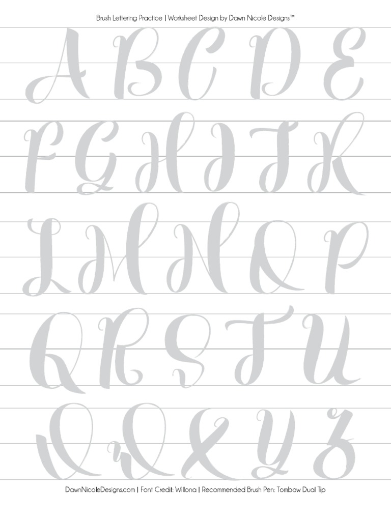 Brush Pen Calligraphy Worksheets 20016 PDF | PDF