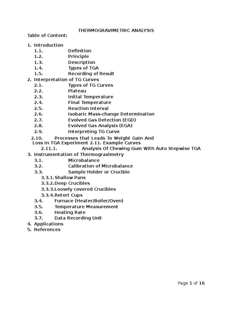 Thermo Gravimetric | PDF | Thermogravimetric Analysis | Weighing Scale
