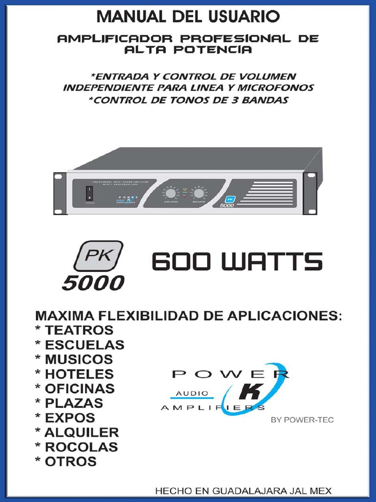Amplificador Pk5000 Manual | PDF