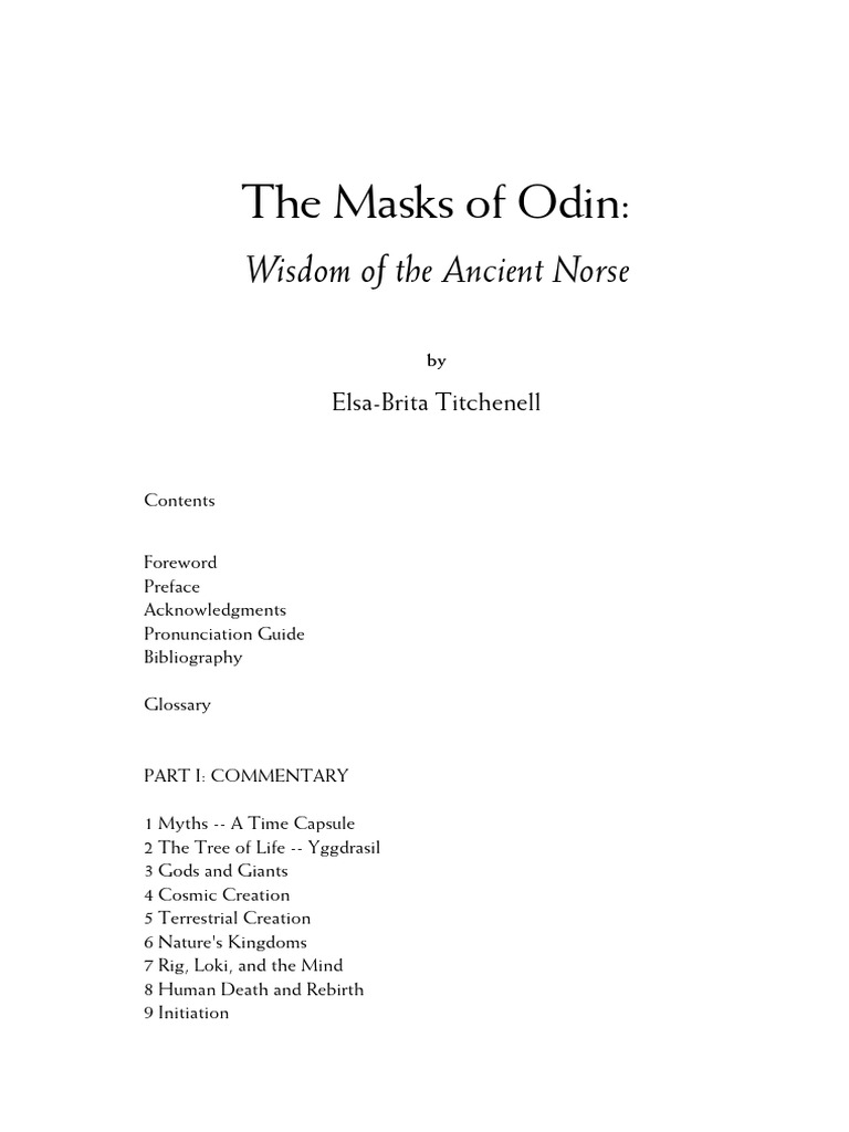Elsa-Brita Titchenell, The Masks of Odin Wisdom of The Ancient Norse ...