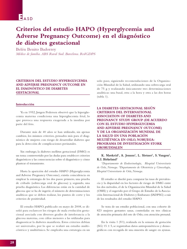 Diabetes Gestacional Estudio Hapo | PDF | Diabetes mellitus | Diabetes ...