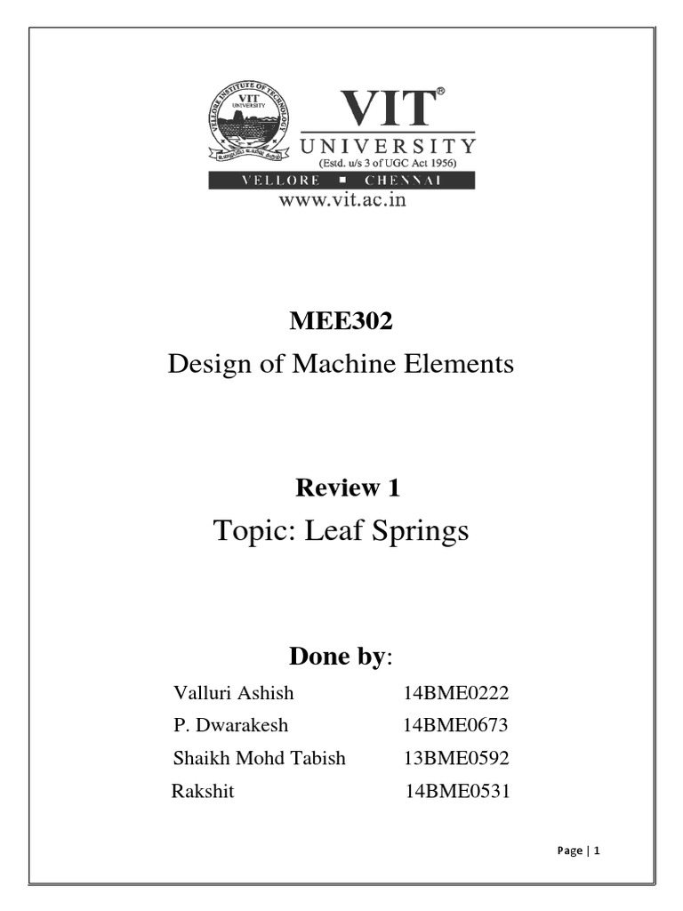 Design of Leaf Springs | PDF | Steel | Materials Science