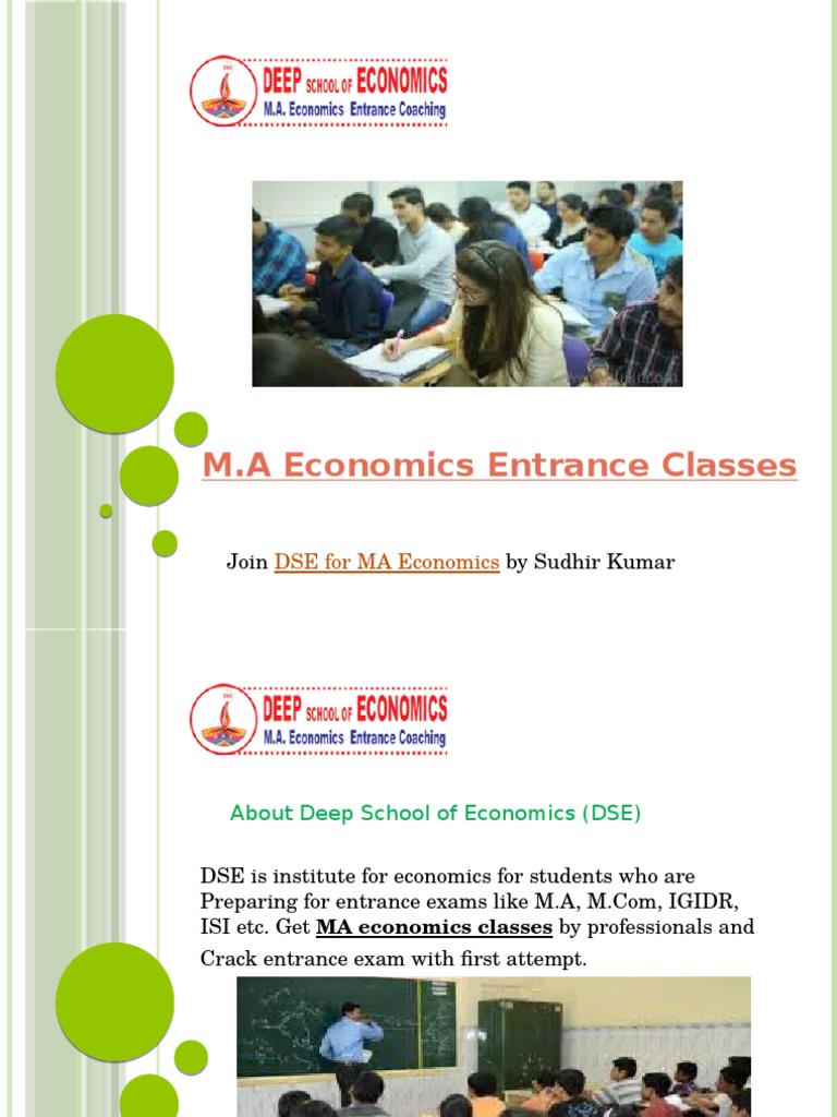 MA Economics Entrance Coaching DSE | PDF