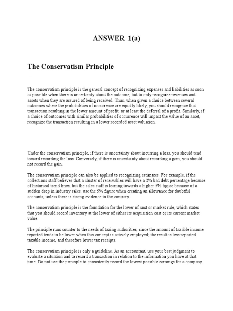 Conservation Principle and Balance Sheet | PDF | Balance Sheet | Equity ...