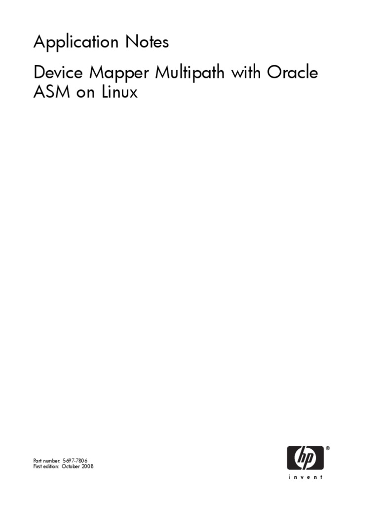Device Mapper Multipath PDF | PDF | Oracle Database | Linux