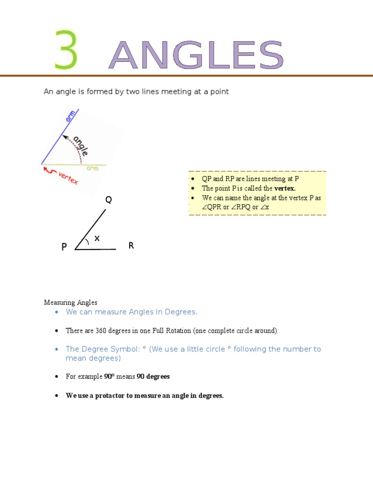 We Can Measure Angles in Degrees | PDF | Angle | Scientific Observation