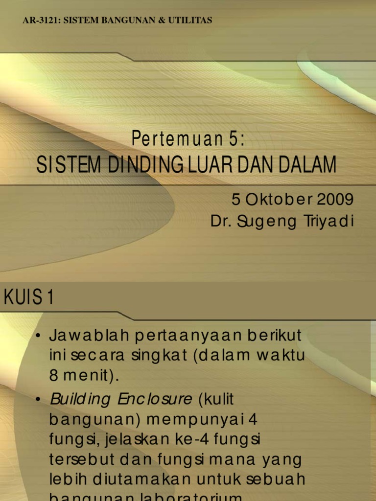 Sistem Dinding Luar dan Dalam Laboratorium | PDF