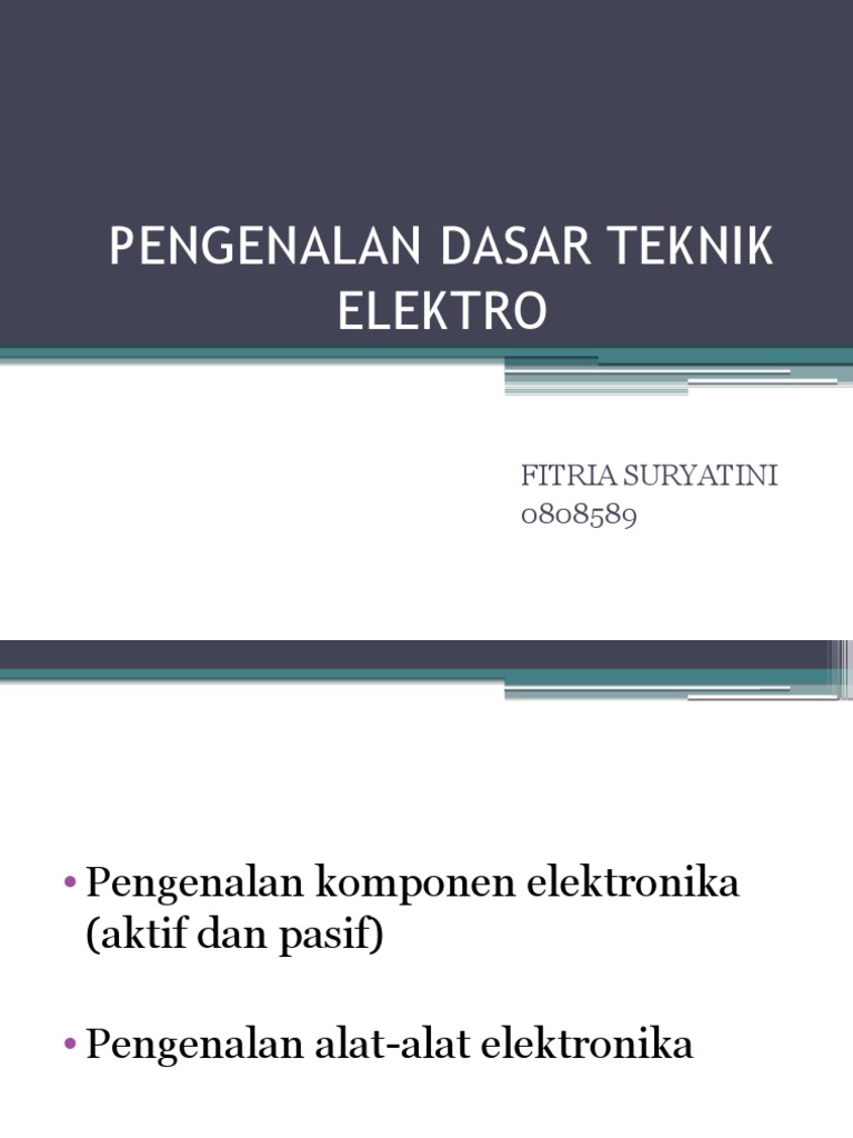 Pengenalan Dasar Teknik Elektro | PDF