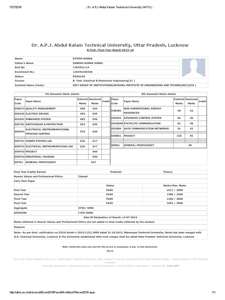 Dr. A.P.J. Abdul Kalam Technical University, Uttar Pradesh, Lucknow | PDF