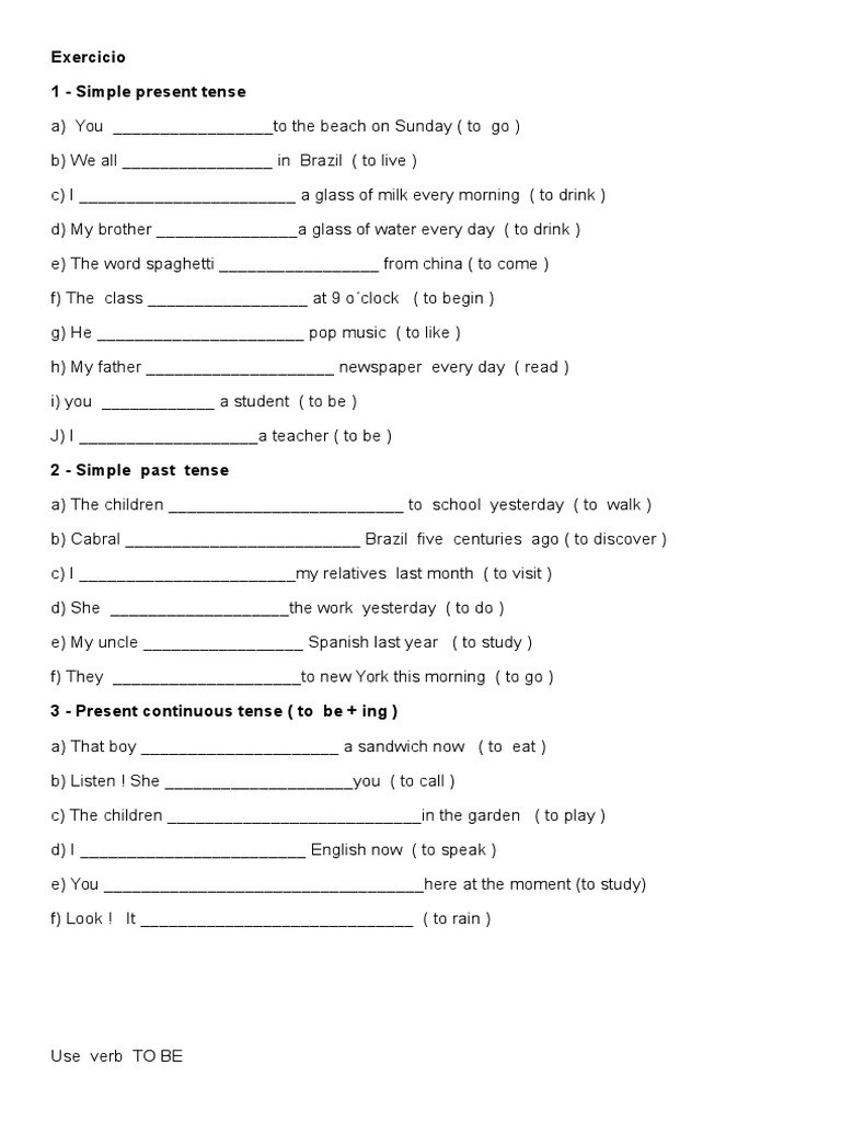 Exercicio de Ingles | PDF