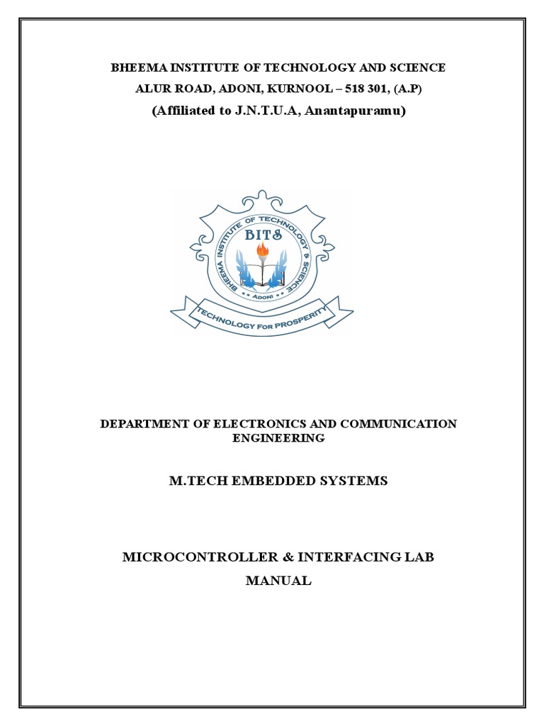 Microcontroller Applications and Interfacing Techniques: A Lab Manual ...