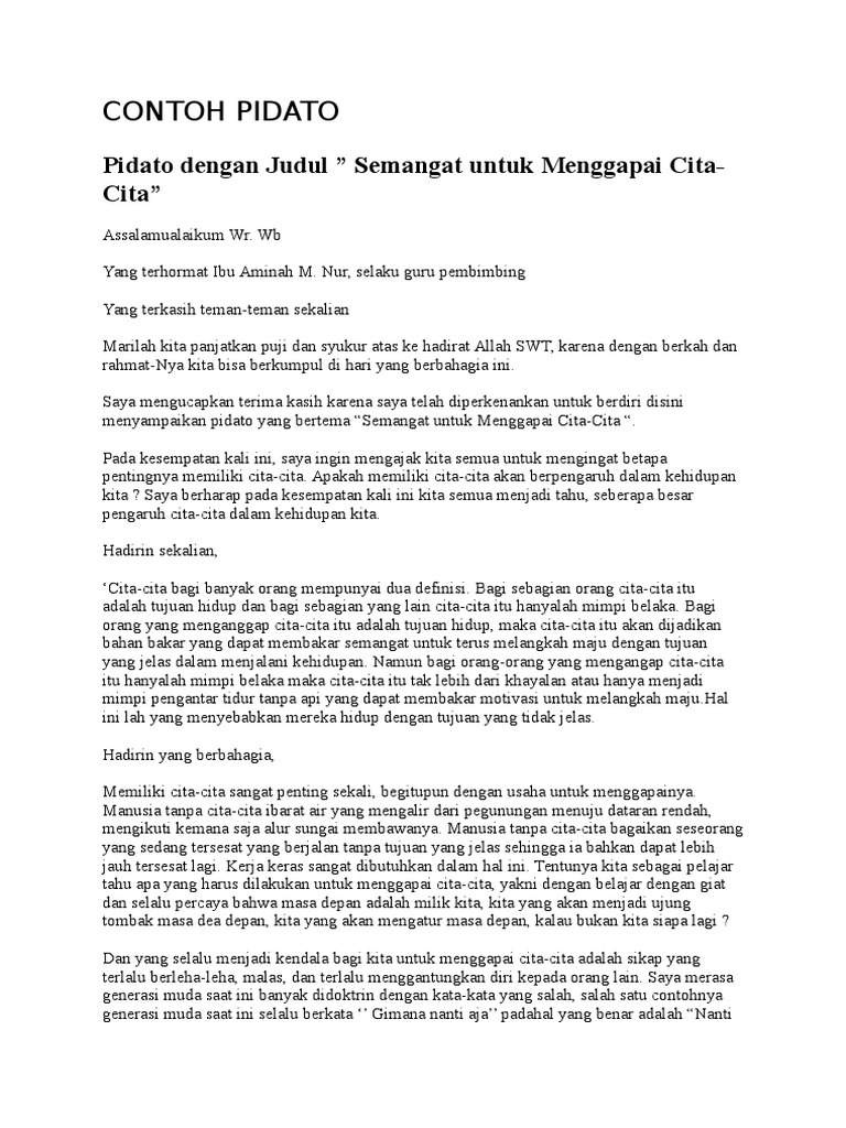 Contoh Pidato | PDF