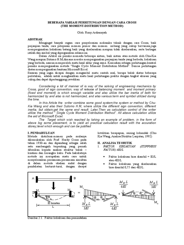 Metode Cross (Mekanika Teknik) | PDF | Teknologi & Rekayasa